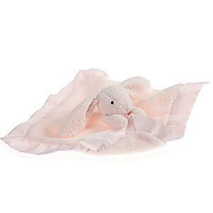 Apricot Lamb Stuffed Animals Pink Bunny Rabbit Security Blanket Infant Nursery Character Blanket Luxury Snuggler Plush Baby Lovey(Pink Bunny, 13 Inches)