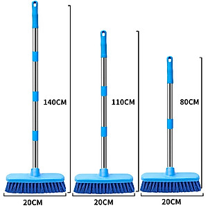 MEIBEI Floor Scrub Brush with Adjustable Long Handle-57 inch, Stiff Bristle Grout Brush Tub and Tile Brush for Cleaning Bathroom, Patio, Kitchen, Wall and Deck