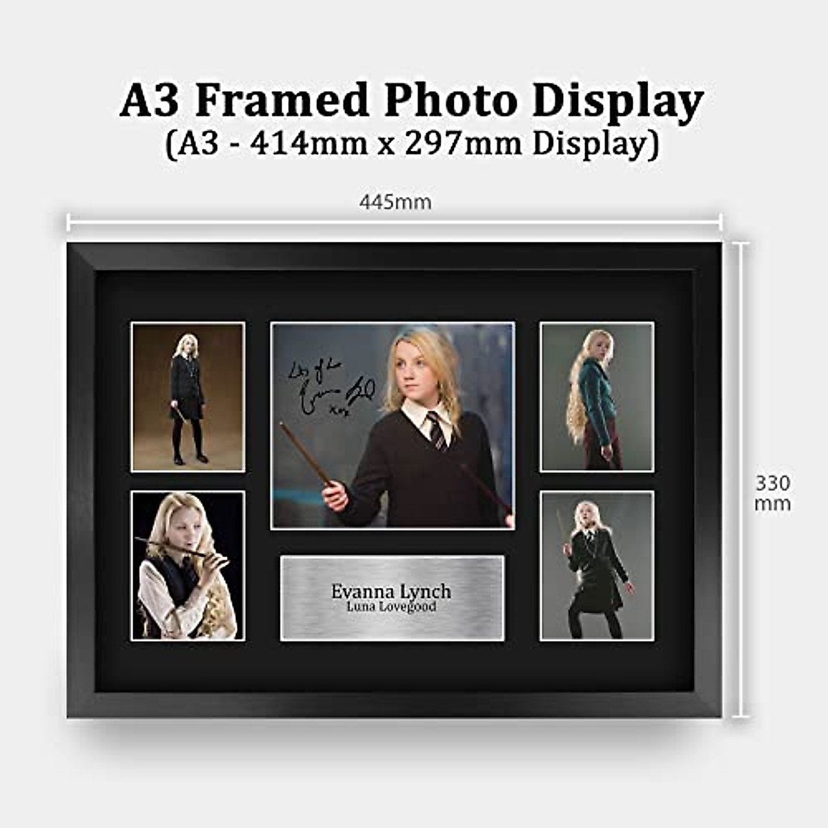 HWC Trading Evanna Lynch Harry Potter Luna Lovegood 16 x 12 inch (A3) Printed Gifts Signed Autograph Picture Display for Movie Memorabilia Fans - 16" x 12" Framed