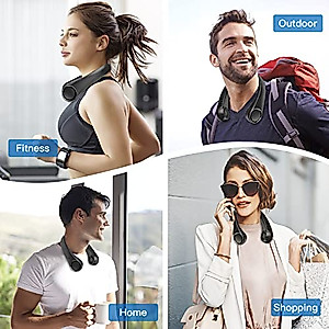 HOKC-N Neck Fan Portable Rechargeable, Personal Cooling Wearable Fan, Hands-Free Bladeless Fan, 78 Air Outlets, Low Noise, 3-speed Adjustable, Up to 12 Hours of Use