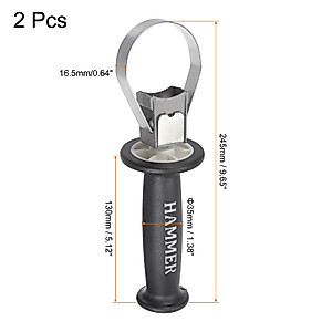 uxcell Hollow Front Auxiliary Handle Impact Drill Accessories for 26 Electric Hammer 2 Pcs