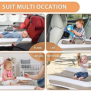 AJEE Inflatable Toddler Airplane Travel Bed, Baby Airplane Bed with Manual Inflatable Pump, Fits Most Airplane Economy Seats, Unique Shape & Storable, Kids Airplane Travel Essentials