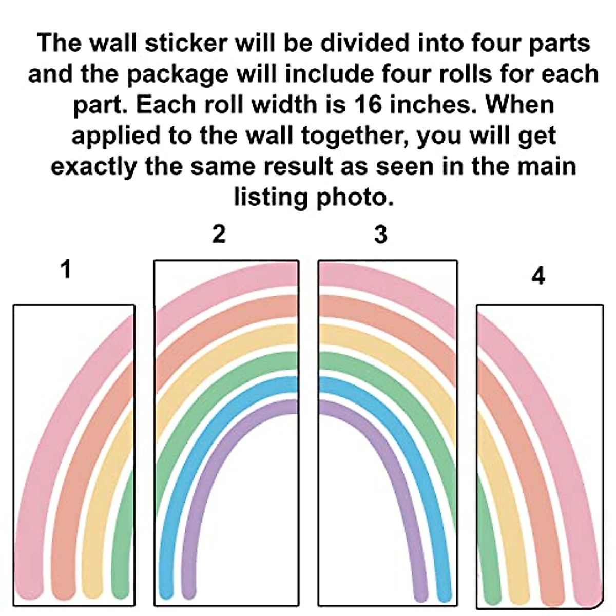 Decords Rainbow Wall Decals Peel and Stick - Rainbow Wall Sticker Decals, Boho Rainbow Decor for Kids Bedroom - Rainbow Decor for Girls Bedroom, Nursery Decor - Made in Europe, 2 Years Warranty