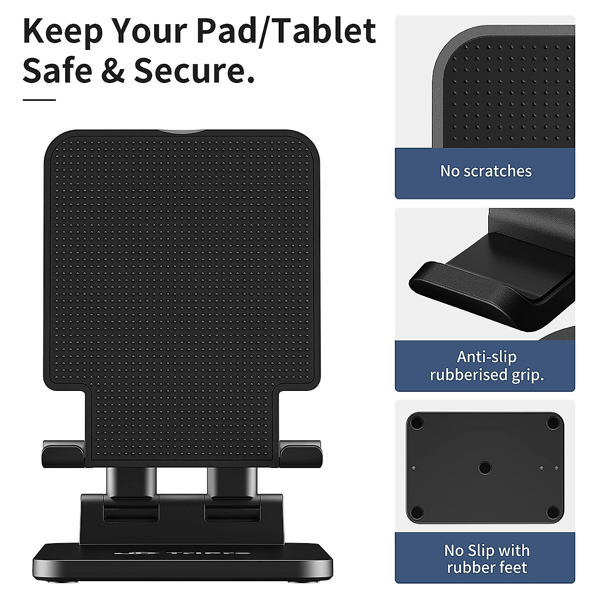 TriPro Tablet Stand -Portable Monitor Stand,4.72" Wide, Adjustable & Foldable, Super Sturdy, Holder for Desk Compatible with iPad/Tablets/Monitor 7"-15.6" and Surface Pro