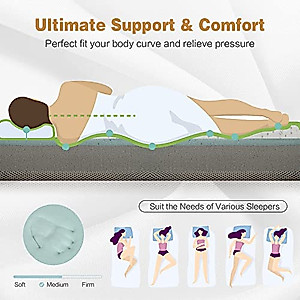 KOMFOTT 4” Tri-Folding Mattress with Storage Bag Queen Size, Cool Gel Memory Foam Mattress with Bamboo Cover, Portable Floor Mattress for RV’s, Camping, Sleepovers, Guest Room, CertiPUR-US Certified