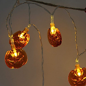CCOOfhhc Halloween String Lights, 20/40 LED Pumpkin Halloween Lights Indoor Outdoor Party and Christmas Decoration Warm White