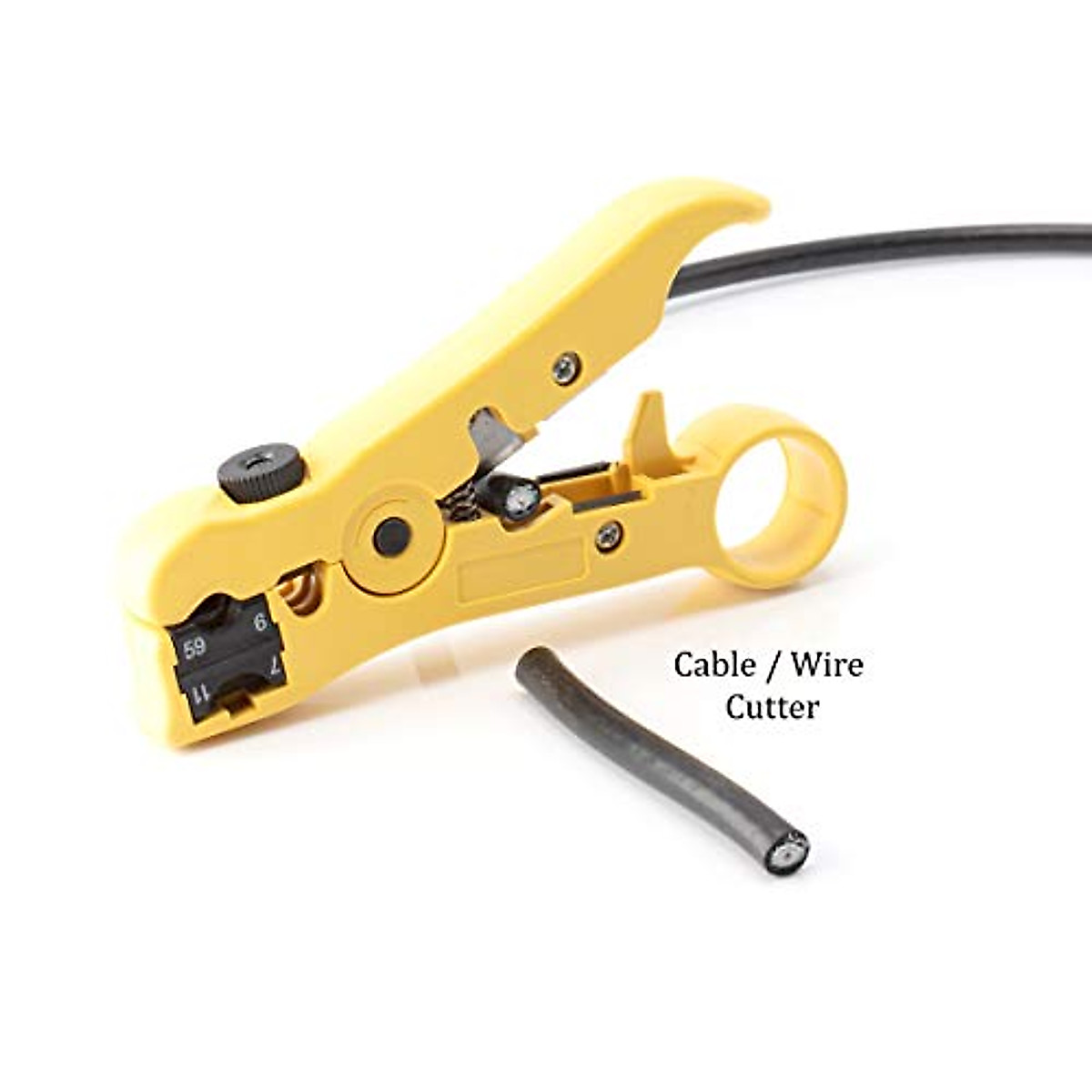 Premium Coaxial Cable Cutter/Prepping Tool for RG59, RG6, RG7, and RG11 - Stripping Tool for Category Cable- CAT6 CAT5 CAT3 Stripper - Universal for coaxial and cat wire
