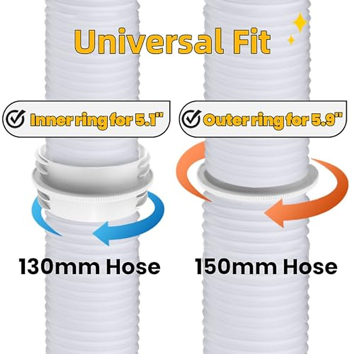 2024 Upgraded Exhaust Hose Coupler Universal Fit 5 inch & 5.9 inch Hose, Portable Air Conditioner Hose Coupler Portable AC Hose Connector Extention