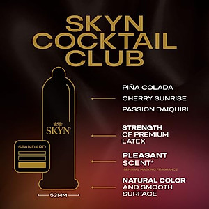 SKYN Cocktail Club Premium Flavored Condoms, 10 Count