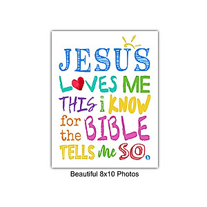 Jesus Loves Me - Trust in the Lord With All Your Heart - Child of God Wall Decor - Religious Scripture Wall Decor - Catholic Christian Gifts for Women, Kids, Pastor, Minister - Bible Verse Wall Art
