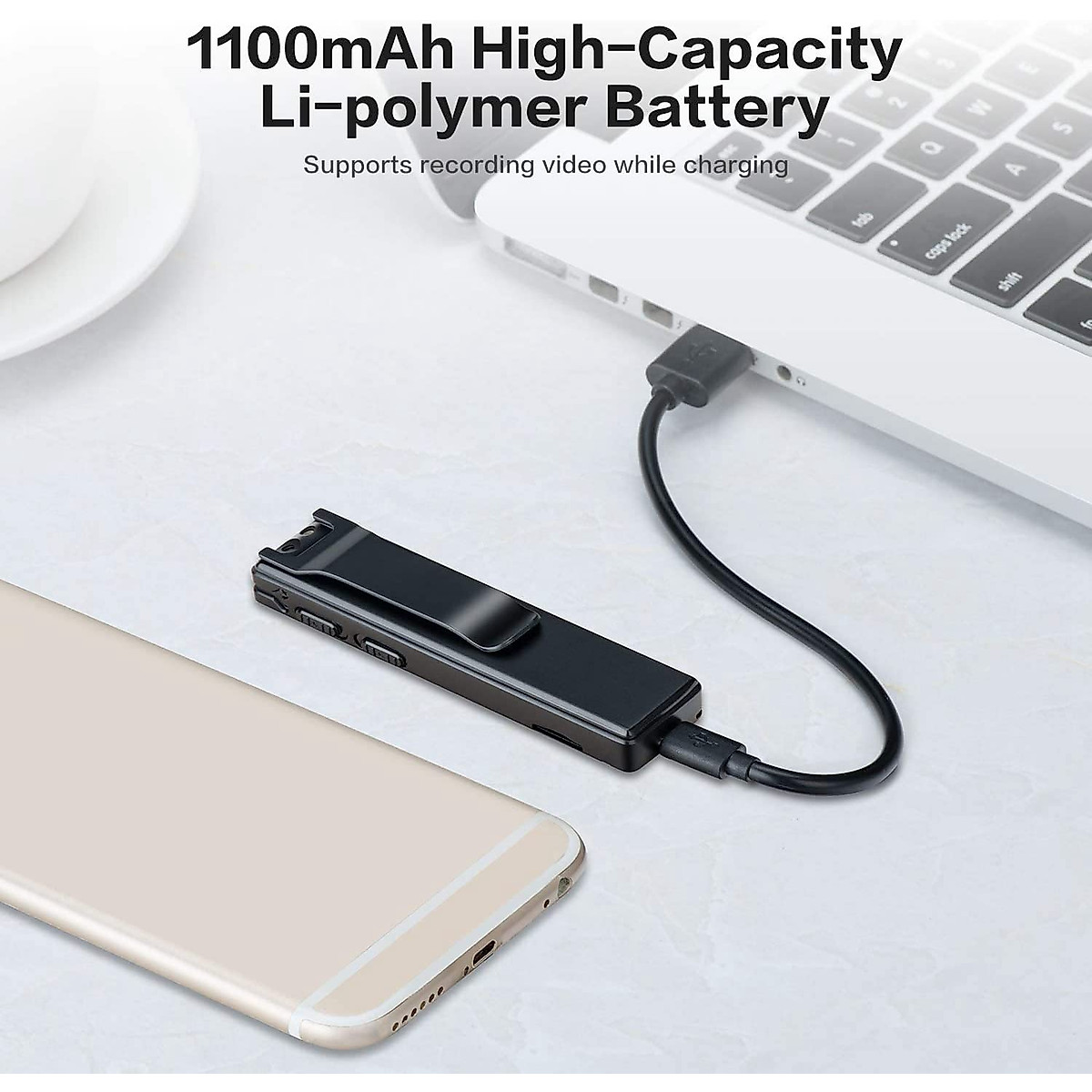 1080P Wearable Body Mounted Camera,Mini Pocket Video Recorder with Metal Body/Auxiliary Light/Motion Detection, Small Camcorder for Law Enforcement (with 32gb Card,Non-WiFi)