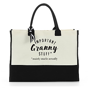 FORBIDDEN PAPER Granny Gifts Best Grandma Gifts Tote Bag Handbag Shopping Bag Granny Stuff for Grandmother Grammy Gigi Gifts First Time Grandma Gifts Beach Bag Birthday Christmas Presents for Travel