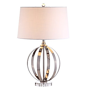 JONATHAN Y JYL1086A Logan 26" Metal Orb LED Table Lamp Modern Contemporary Minimalist Bedside Desk Nightstand Lamp for Bedroom Living Room Office College Bookcase LED Bulb Included, Polished Nickel