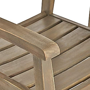 Christopher Knight Home 306673 Stanford Outdoor Dining Chairs | Acacia Wood | Gray Finish | Set of 2