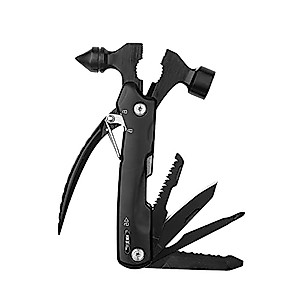 Hammer Multitool with Knife Saw, Wire Cutter, Pliers, Sheath for Fishing, Camping and Survival
