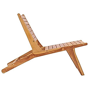 vidaXL Solid Teak Wood Patio Chair Sturdy Durable Weather Resistant Furniture Dining Chair Garden Outdoor Seat Backyard Courtyard Porch Poolside Home