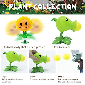 Maikerry Plants and Zombies Figurines 12pcs PVZ Action Figures Set Game Great Birthday Gifts for Boys and Girls -with Waterproof Battlefield Map