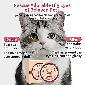 Pet Tear Stain Remover Balm - 1 oz (30g) Natural, Plant-Based Eye Care for Dogs and Cats - Gently Cleanses and Restores Sparkling Eyes