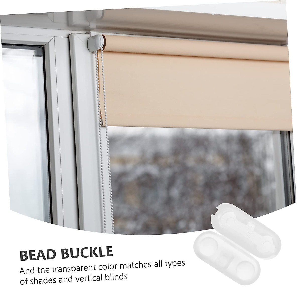 150 Pcs Transparent Bead Buckle Beaded Ball Chain Blind Ball Chain Shades Blind Connector Clip Vertical Roman Roller Beaded Chain Connectors Vertical Blind Connector Clips