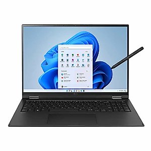 LG 2022 Gram 16 2-in-1 Laptop: 12th Gen Core i7-1260P, 16" WQXGA (2560x1600) Touchscreen, 16GB RAM, 512GB SSD, Stylus, Windows 11-16T90Q (Renewed)