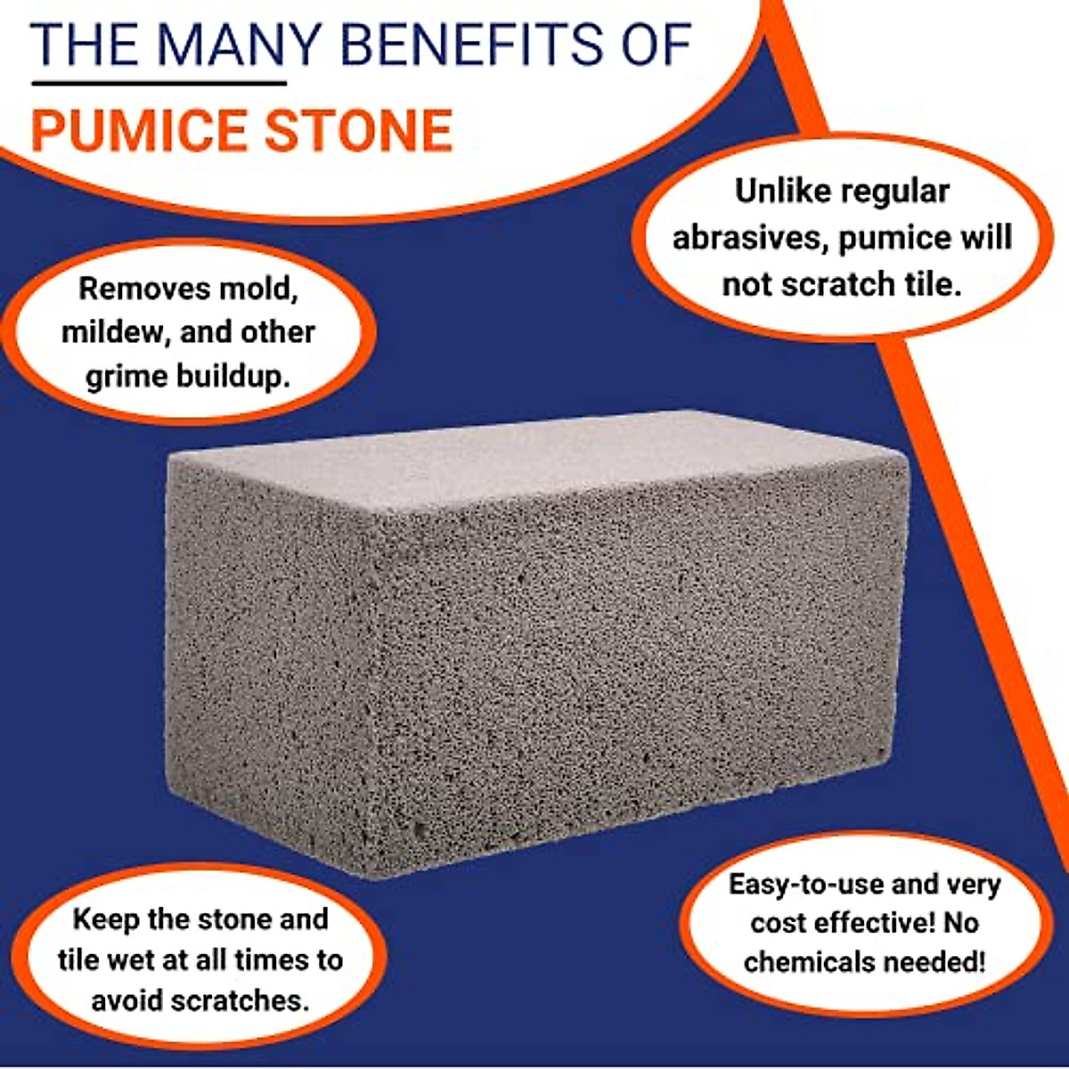 US Pumice, Pool Cleaning Blok, PB-12, Pumie PoolStone, Pumice Stone for Pools & Spa Tile, Grout & Concrete Cleaning (2)