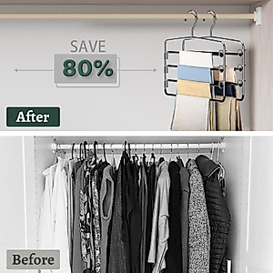 Lumigens Pants Hangers,Clothes Hangers,Hangers Space Saving,Multi Layer Stainless Steel Swing Arm Hangers,Apartment Essentials, Closet Organizers and Storage Jeans,Towels,Scarf,2Pcs