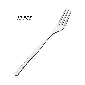 Crab Stainless Steel Forks,Escargot Forks 3 Prong Tasting Appetizer Forks Portable Cocktail Salad Fruit Forks for Party Travel,Set of 12, 5 Inches (12 Pcs)