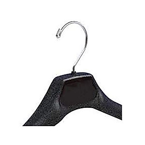 NAHANCO 2463 Wide-Shouldered Plastic Jacket Hangers, 18", Black (Pack of 50)