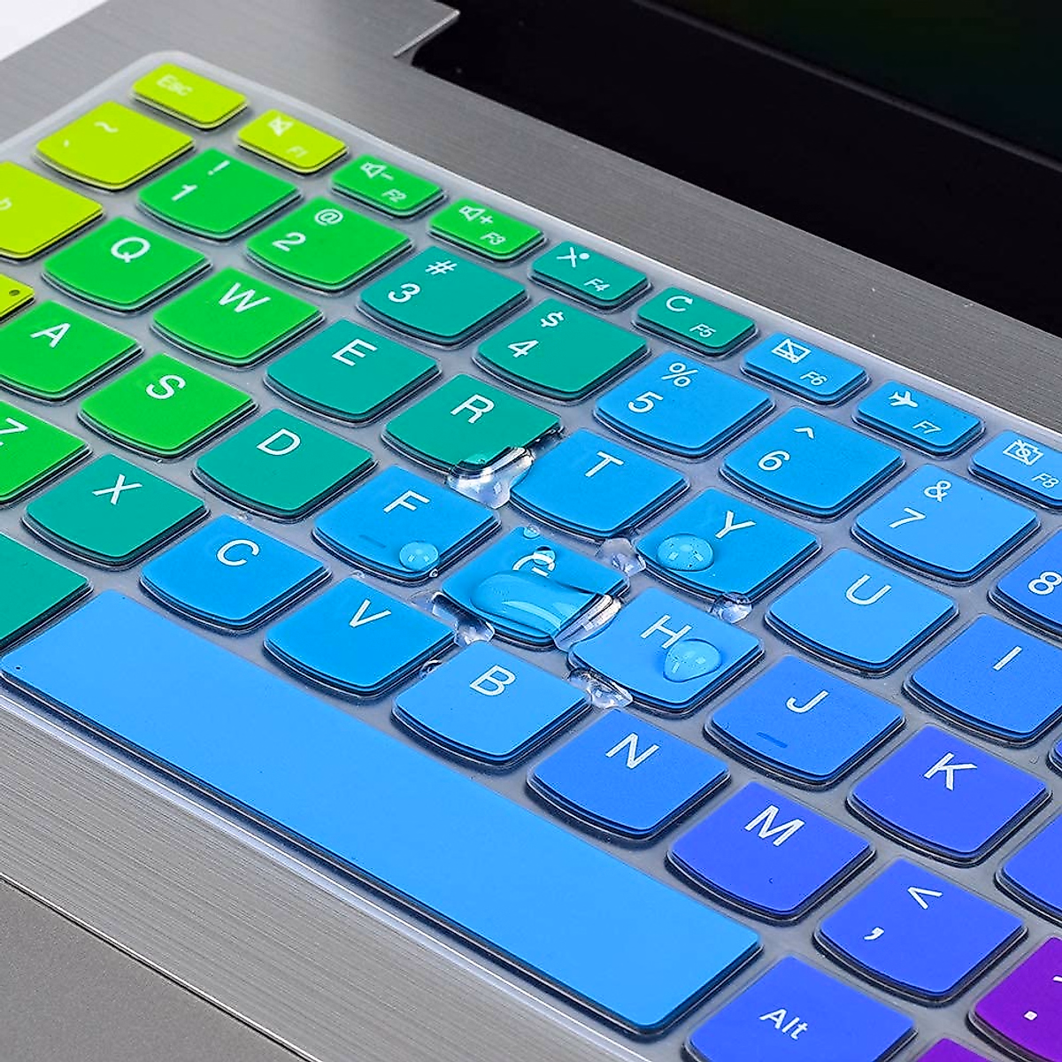 Keyboard Cover for 2020 2021 Lenovo Ideapad 3 15 15.6 17.3 Inch Laptop Keyboard Cover Skin (with Numeric Keypad), 2021 Lenovo Ideapad 3 15/ Ideapad 3 17.3 Accessories, Rainbow (US Layout)