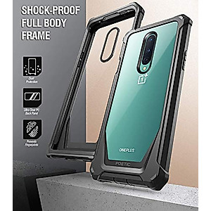 Poetic Guardian for Oneplus 8 Case, [Not Compatible with Verizon Version] Full-Body Hybrid Shockproof Bumper Cover with Built-in-Screen Protector, Black/Clear