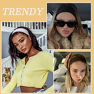 Bmobuo Women's Soft Fabric Cloth Headbands - 6Pcs Yoga Sport Hair Accessories, Black White 90s Style