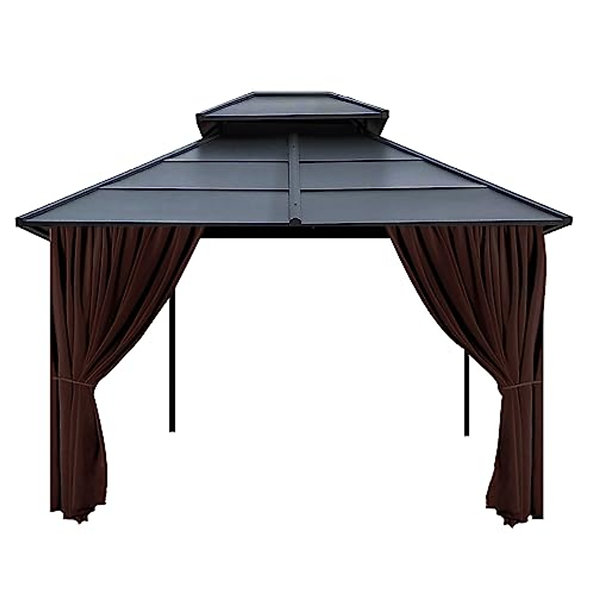 AONEAR Gazebo Privacy Curtain with Zipper Side Wall Universal Replacement for 10' x 12' Gazebo, Patio, Outdoor Canopy, Garden and Backyard, Coffee Brown (1-Panel Curtain Only)