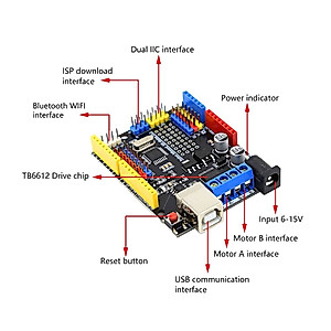 TB6612 Motor Drive Controller Board, 0.6A Dual DC Motor Driver Module MCU Micro Controller Board
