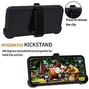 NUFR for Moto One 5G Ace Case,Motorola One 5G Ace 2021 Heavy Duty case[ with Clip], [Shockproof] [Dropproof] [Dust-Proof], Compatible with Motorola one 5G ace (Black)