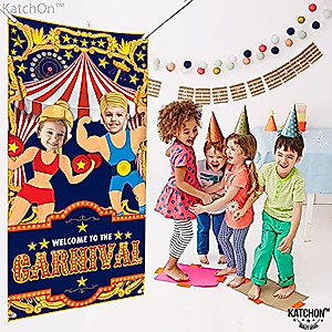 KatchOn, Carnival Photo Booth Backdrop - Large, 72x36 Inch | Carnival Photo Banner for Carnival Theme Party Decorations | Carnival Backdrop, Carnival Decorations for Event | Mardi Gras Decorations