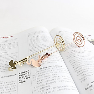 KIPETTO 10PCS Table Number Holder Name Place Card Holder with Flamingo Menu Memo Clips for Wedding Party Favors, Rosegold