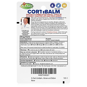 Dr. Dan's Cortibalm -3 Pack -for Dry Cracked Lips - Healing Lip Balm for Severely Chapped Lips- Designed for Men, Women and Children