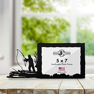 Innovative Fabricators, Inc. Fishing Angler Picture Frame, Fly Fishing, 5x7 Landscape, MADE IN USA