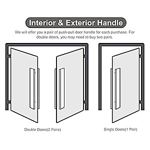 SUCHETA Modern Sliding Door Handle,European Style Barn Door Push Bar,Stainless Steel Interior Exterior Gate Handle,32"/35"/47"/51"/59" Long Door Socket (Size:80 cm/32inch,Style:Style1)