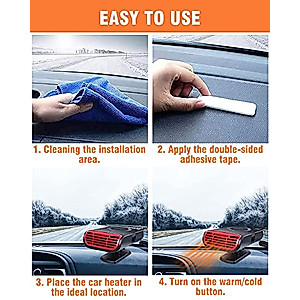 Car Heater,12V 150W Portable Car Heater Defroster Fans, 2 in 1 Heating & Cooling Fast Heating Defrost Defogger with Plug in Cigarette Lighter, Window Defroster for Car, SUV, Jeeps, Trucks, Black