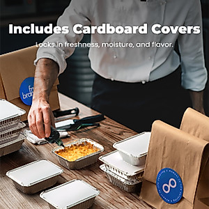 Fit Meal Prep [100 Pack 1 lb Small Aluminum Foil Pans with Lids, Disposable Take Out Food Containers with lids for Freshness and Spill Proof, 5 x 4 Disposable Cookware for Catering, Restaurants