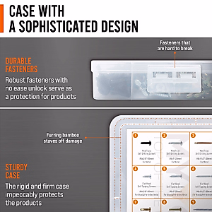 MYTOW Self Drilling & Self Tapping Screws Assortment Kit Set (250Pcs) Screws Available for Multi-use for Wood Screws, Sheet Metal Screws, and Drywall Screws,Screw Organizer and Storage