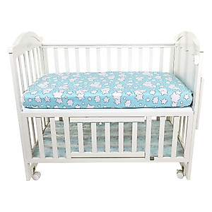 Organic Crib Sheets (2 Pack) - 100% Organic Jersey Cotton Fitted Crib Sheets for Standard Crib and Toddler Mattresses (Blue)