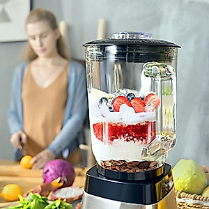 Anthter CY-305R Professional Blender, 950W High Power Blenders For Kitchen, Stainless Countertop Smoothie Blender, 50 Oz Glass Jar & 24-Ounce Smoothie Cup, Ideal for Smoothies, Shakes & Frozen Drinks