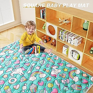 LEHOM Baby Play Mat 50" X 50" Baby Crawling Mat Thicken One-Piece Baby Playpen Playmat, Non-Slip Washable Baby Play Mat Baby Playmat Floor Mat for Infants Babies Toddlers Tummy Time Activity