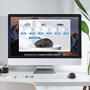 TECKNET Bluetooth Mouse, Wireless Mouse Bluetooth for Laptop 2-in-1(BT 5.0/3.0+2.4Ghz) Computer Mouse, Portable PC Mouse Wireless with USB Receiver for Mac, Compatible with MacBook Pro Air Chromebook