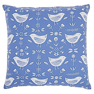 Mina Victory Life Styles Hummingbirds Blue 18" X 18" Throw Pillow
