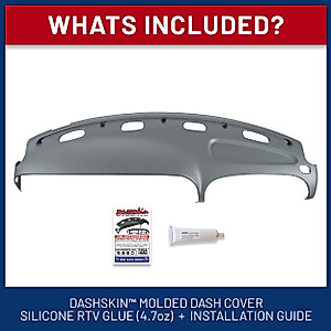 DashSkin American Made (NOT Made in China!) Molded Dash Cover Cap Compatible with 1998 1999 2000 2001 Dodge Ram 1500 (98-02 Ram 2500/3500) in Mist Grey