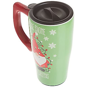 Spoontiques Travel-Mug Coffee Cup, 18 Oz, Christmas Gnome (12570)