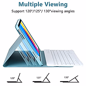 MMK for iPad 10th Generation Keyboard Case 2023/2022, Keyboard Case for iPad 10th Gen 10.9", Detachable Wireless Keyboard Case with Pencil Holder for iPad 10.9 inch